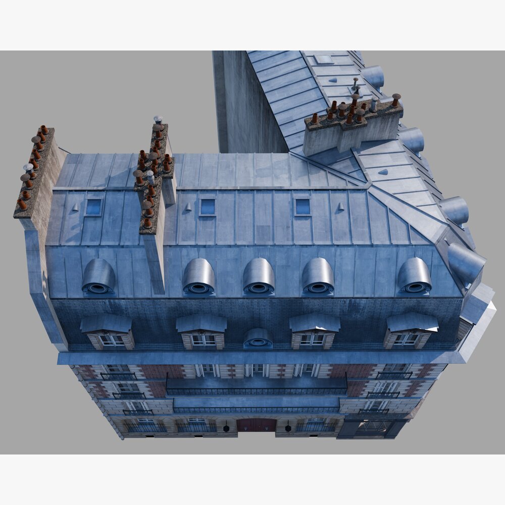 Parisian Street Corner Building 3D model - Download Buildings on ...