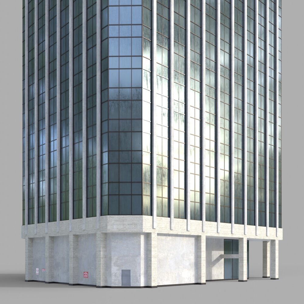 Highrise Glass Office Building 3D model - Download Buildings on ...
