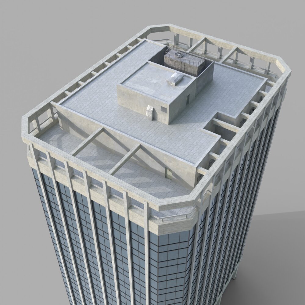 Highrise Glass Office Building 3D model - Download Buildings on ...