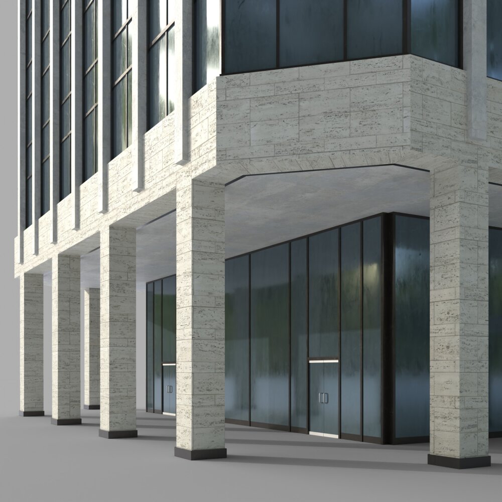 Highrise Glass Office Building 3D model - Download Buildings on ...