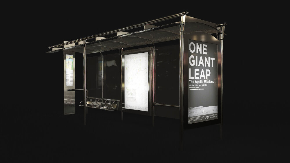 Steel Bus Stop 3D model - Download Street elements on 3DModels.org