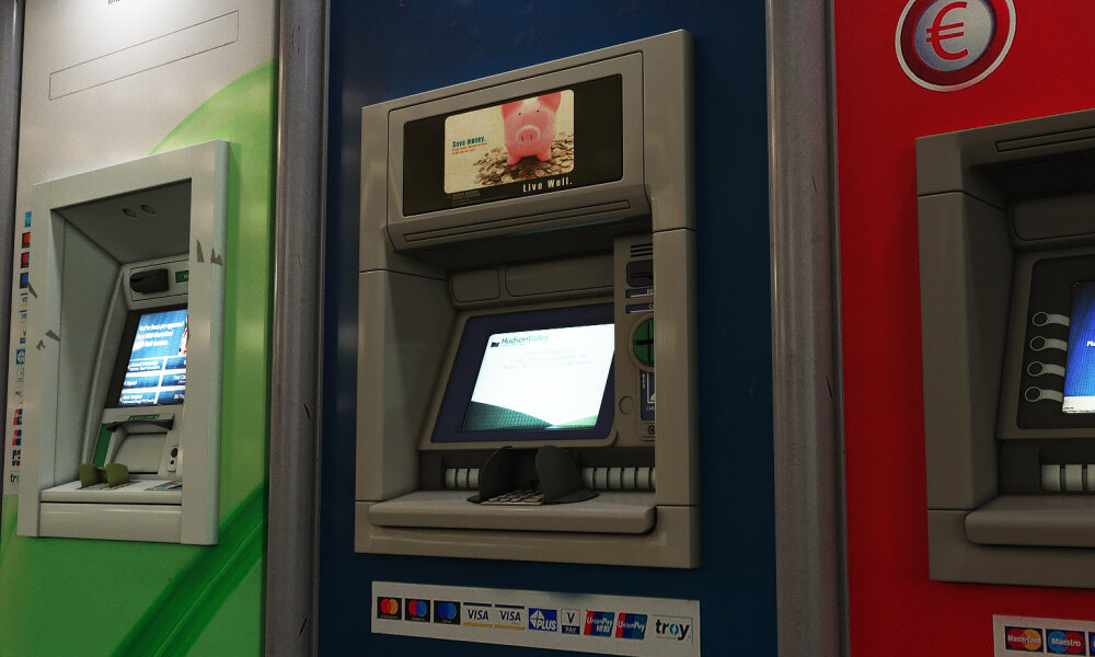 Colorful ATM Booth 3D model - Download Street elements on 3DModels.org