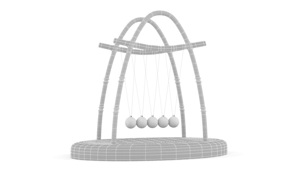 Newtons Cradle 3D model - Download Decoration on 3DModels.org