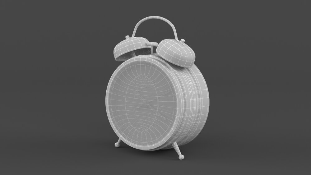 Classic Black and White Alarm Clock 3D model - Download Decoration on ...