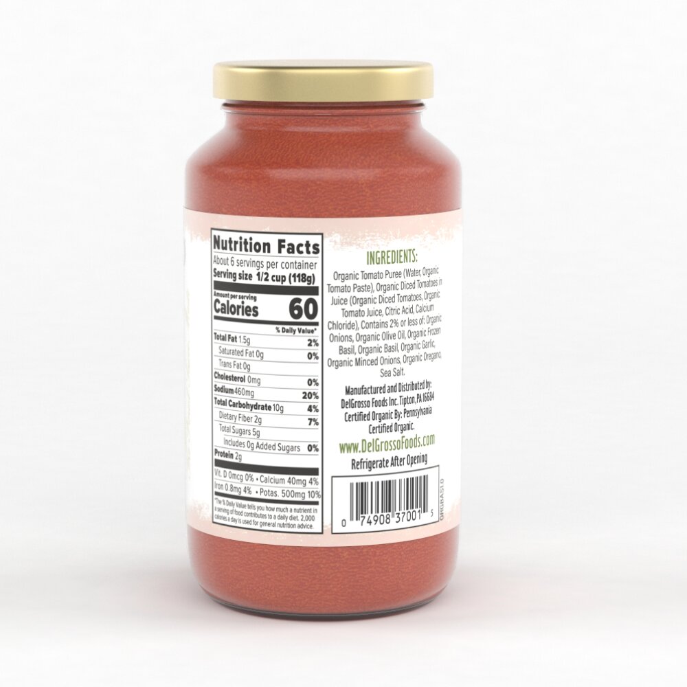 Organic Tomato Basil Pasta Sauce 3D model - Download Bottles, Cans on ...