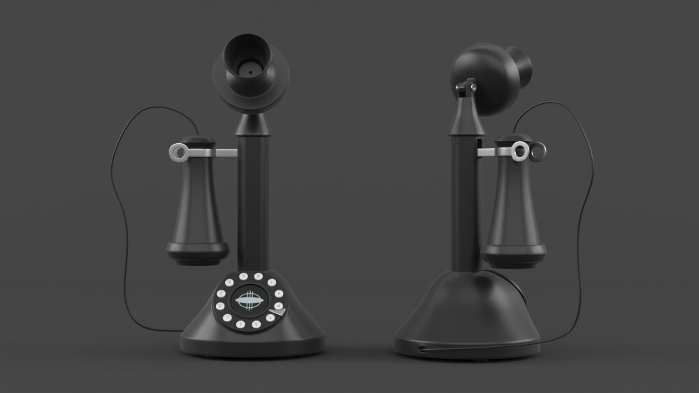 Vintage Black Candlestick Telephone 3D model - Download Phones on ...