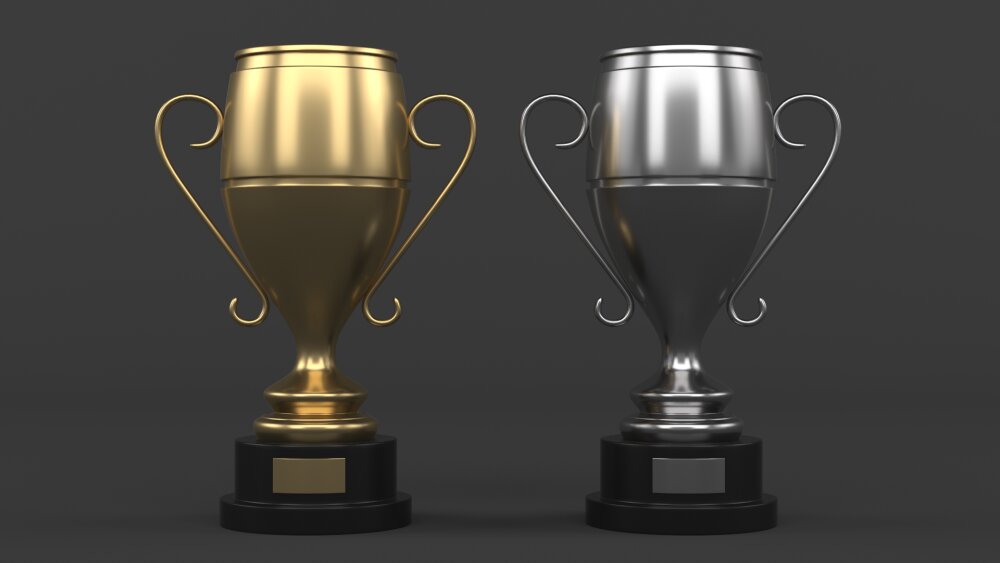 Gold and Silver Sport Trophies 3D model - Download Trophy on 3DModels.org