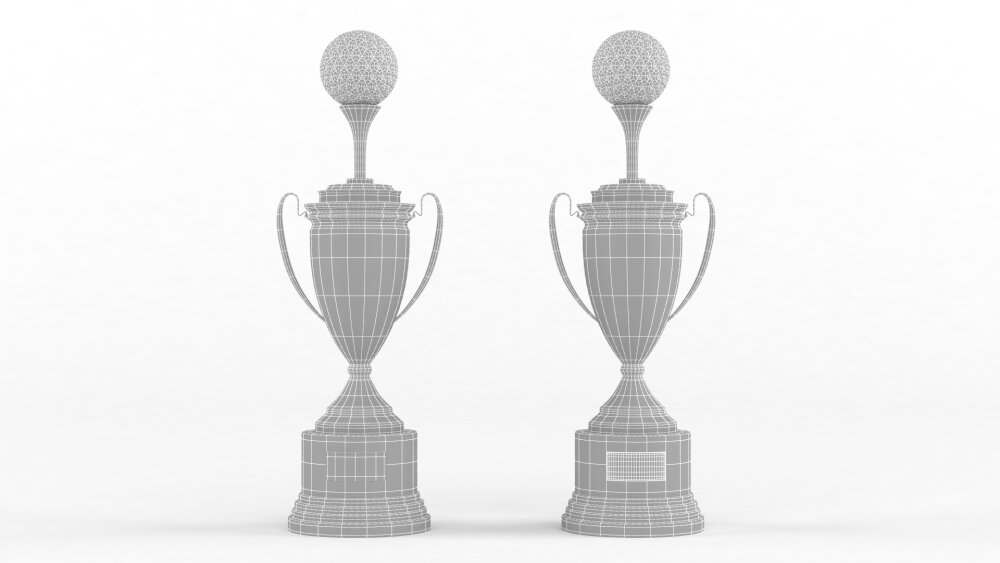 Gold and Silver Golf Trophies 3D model - Download Trophy on 3DModels.org