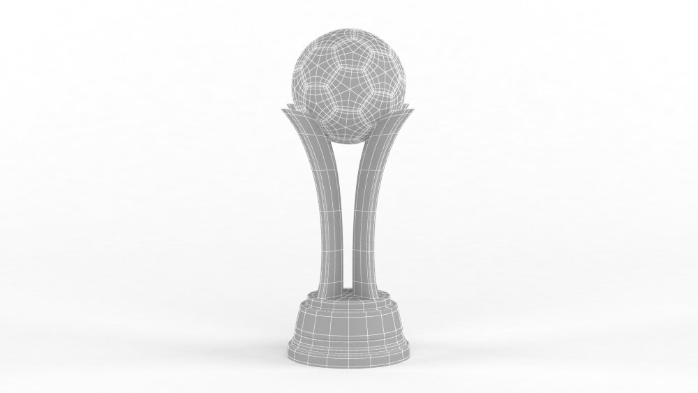 Collection of Golden Football Trophies 3D model - Download Trophy on ...