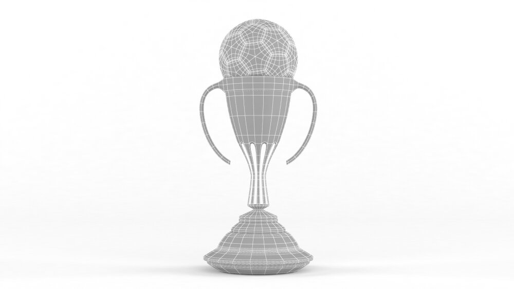 Collection of Golden Football Trophies 3D model - Download Trophy on ...
