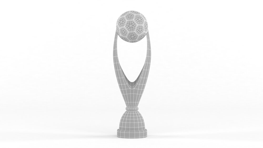Collection of Golden Football Trophies 3D model - Download Trophy on ...