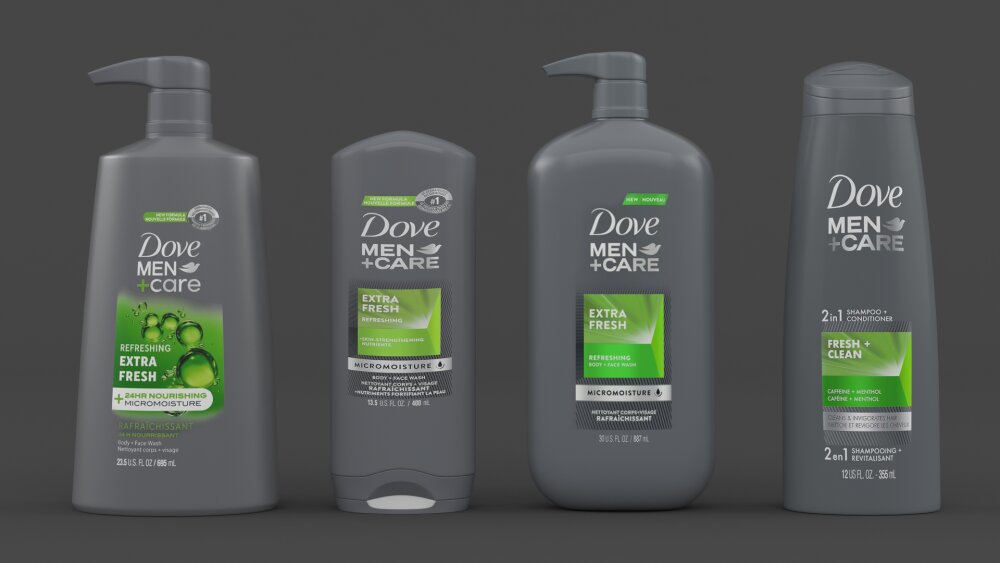 Dove Men Care Product Lineup Bottles 3D model - Download Health and ...