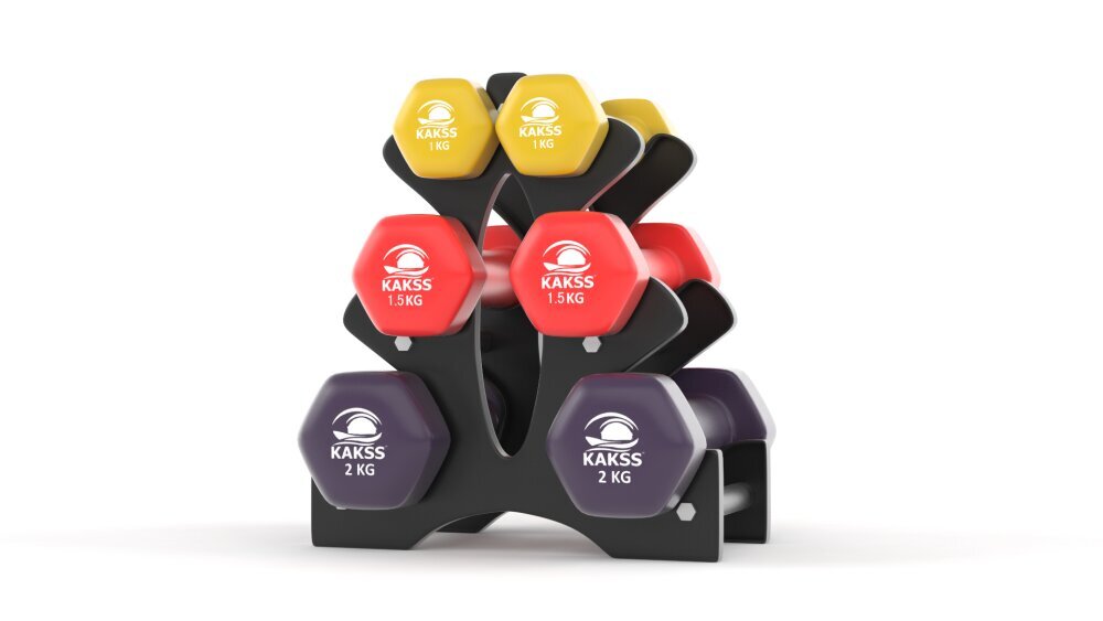 Colorful Dumbbell Set on Rack 3D 모델 - 다운로드 스포츠 장비 on 3DModels.org