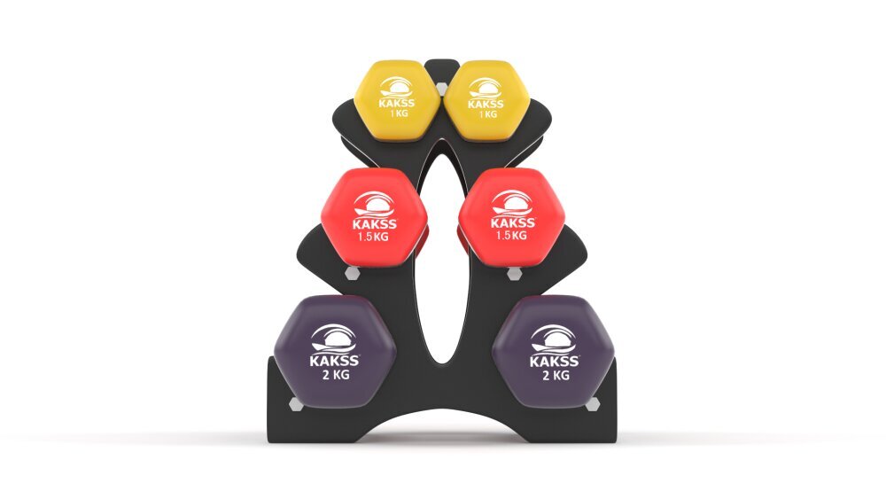 Colorful Dumbbell Set on Rack 3D 모델 - 다운로드 스포츠 장비 on 3DModels.org
