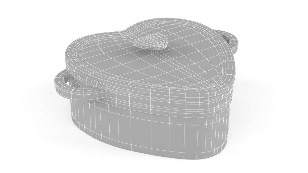Heart-Shaped Cooking Pot 3D model - Download Tableware on 3DModels.org