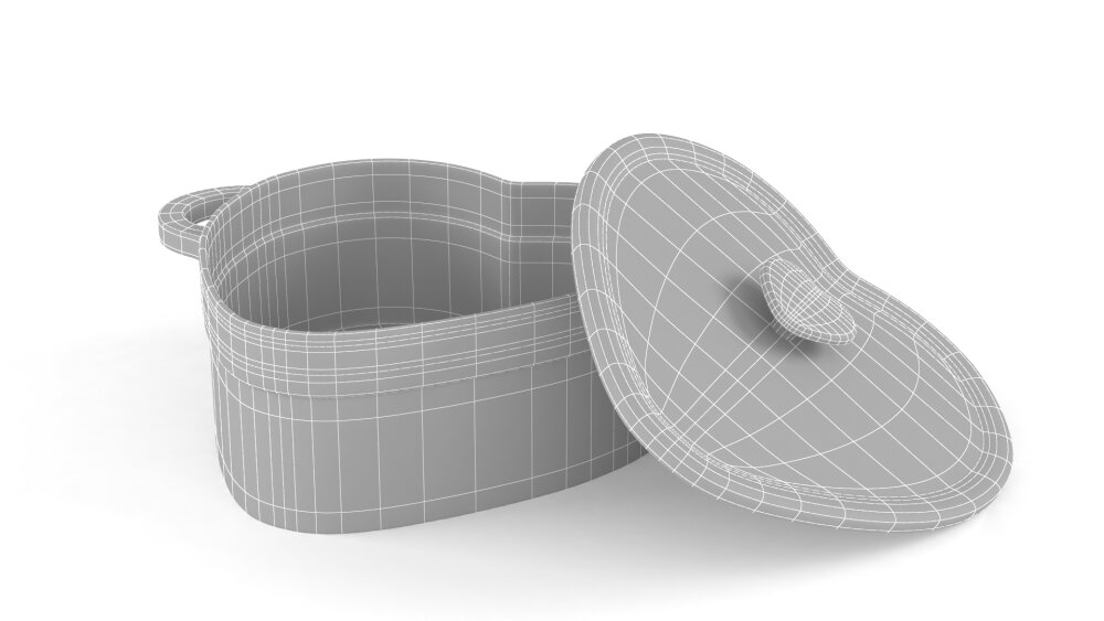 Heart-Shaped Cooking Pot 3D model - Download Tableware on 3DModels.org