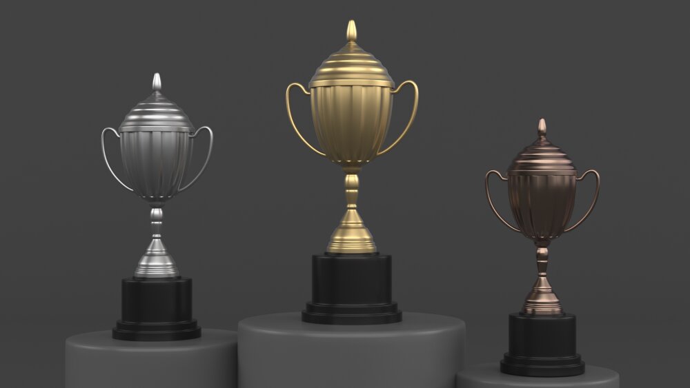 Champion Trophies Trio 3D model - Download Trophy on 3DModels.org