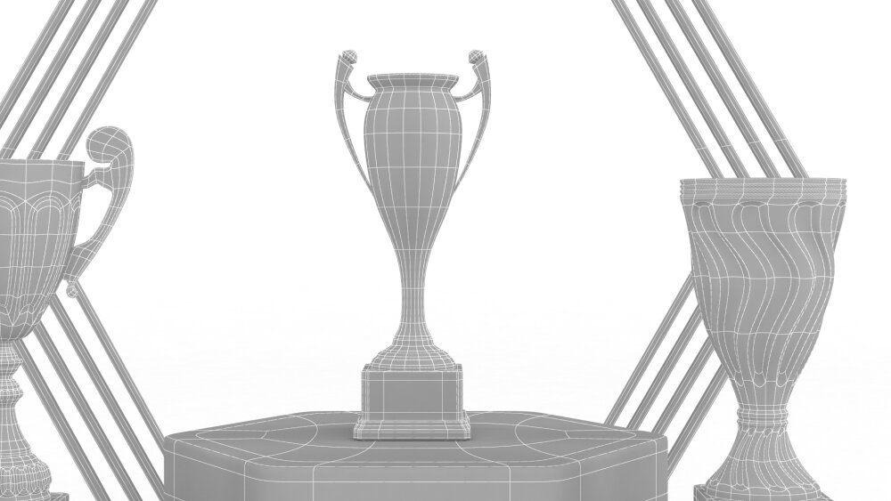 Trophy Trio on Podium Modelo 3D - Descargar Trofeo on 3DModels.org