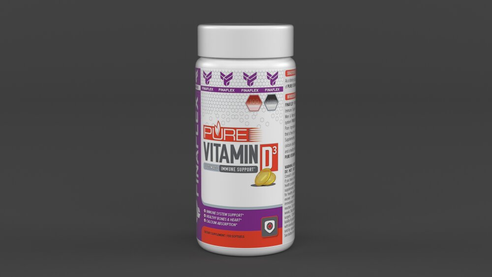 Vitamin Bottle D3 3D model - Download Medical Equipment on 3DModels.org
