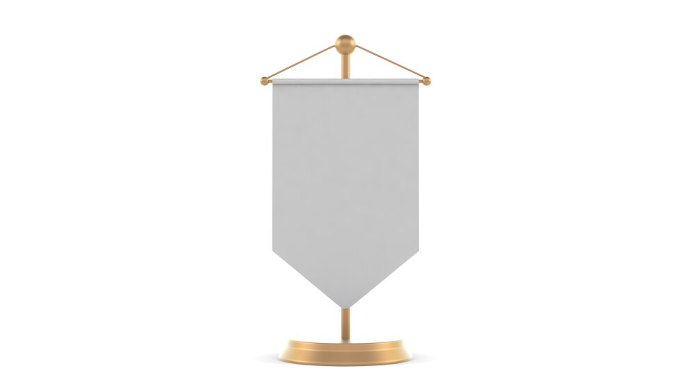 Decorative White Desk Flag 3D model - Download Decoration on 3DModels.org