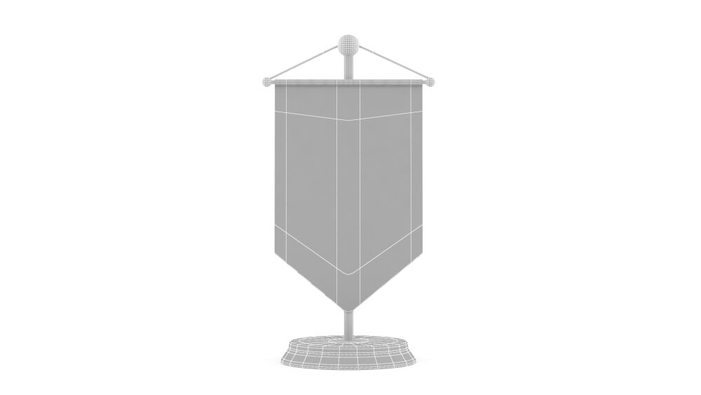 Decorative White Desk Flag 3D model - Download Decoration on 3DModels.org