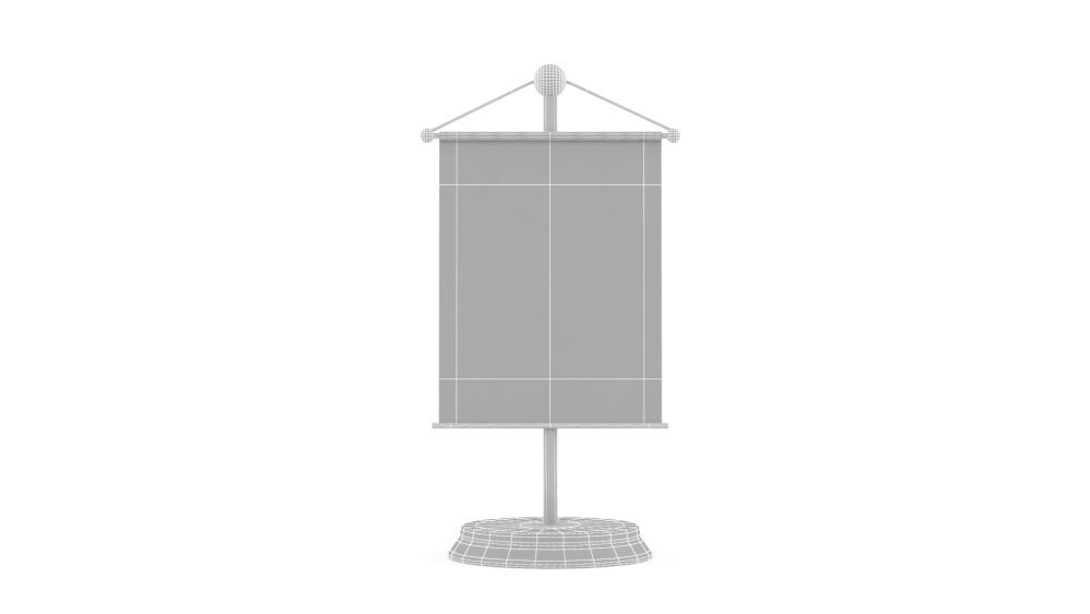 Decorative White Desk Flag 3D model - Download Decoration on 3DModels.org