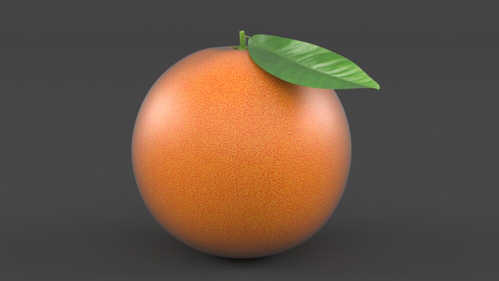Grapefruit with Leaf 3D model - Download Fruit on 3DModels.org