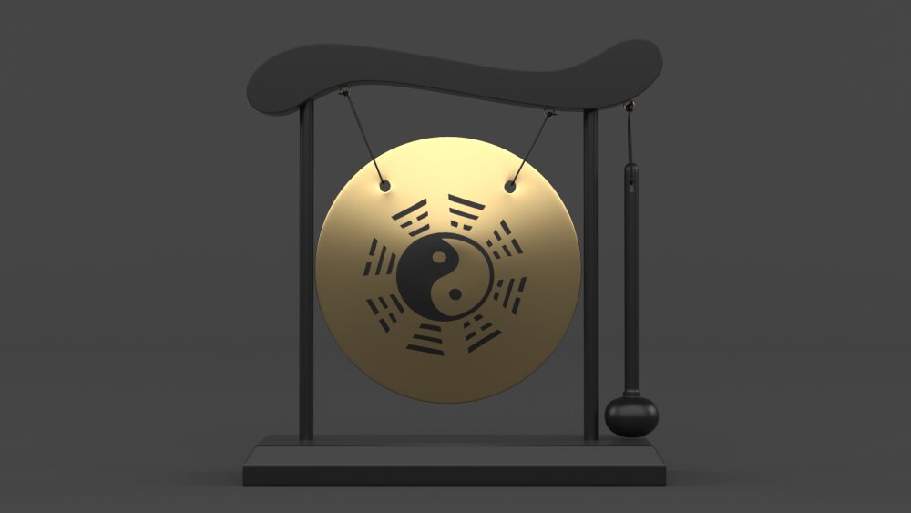 Yin and Yang Table Gong 3D model - Download Decoration on 3DModels.org