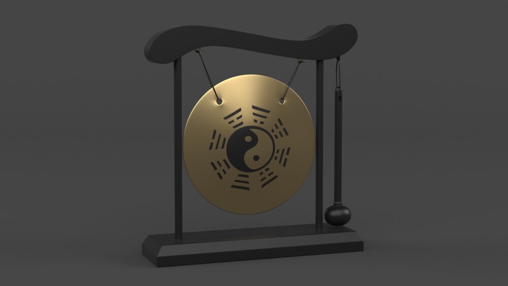Yin and Yang Table Gong 3D model - Download Decoration on 3DModels.org