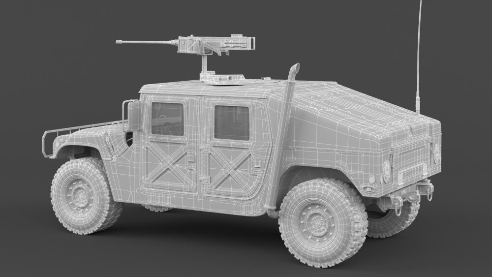 Humvee Militar con Ametralladora Montada Modelo 3D - Descargar Hummer ...