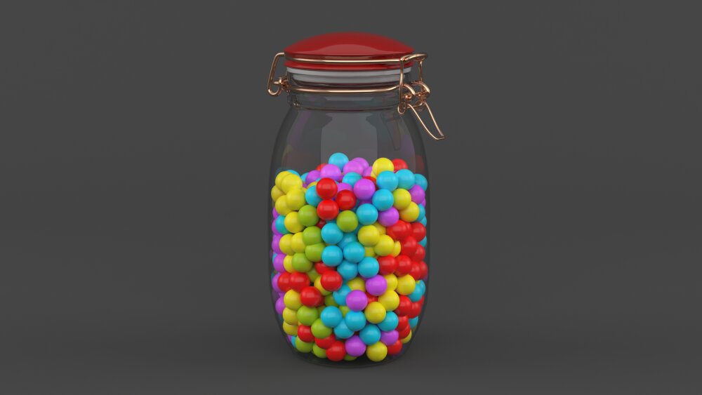 Jar with Jelly Beans 3D model - Download Bottles, Cans on 3DModels.org