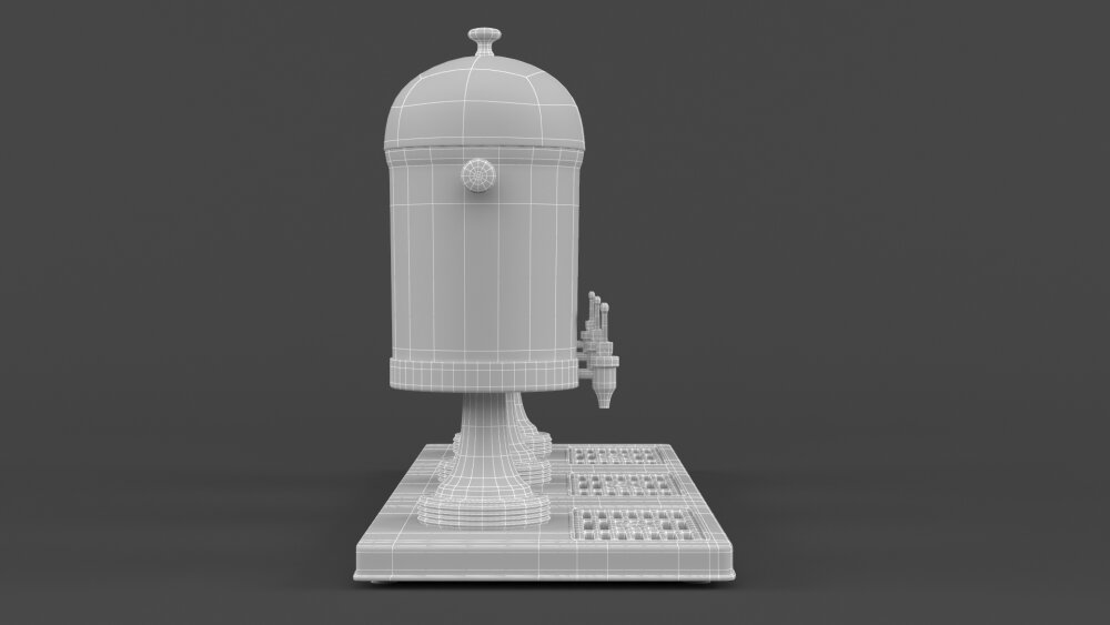 Juice Dispenser Gold with Juice 3D model - Download Tableware on ...