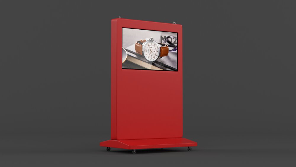 Red Display Stand with Integrated Digital Screen 3D model - Download ...