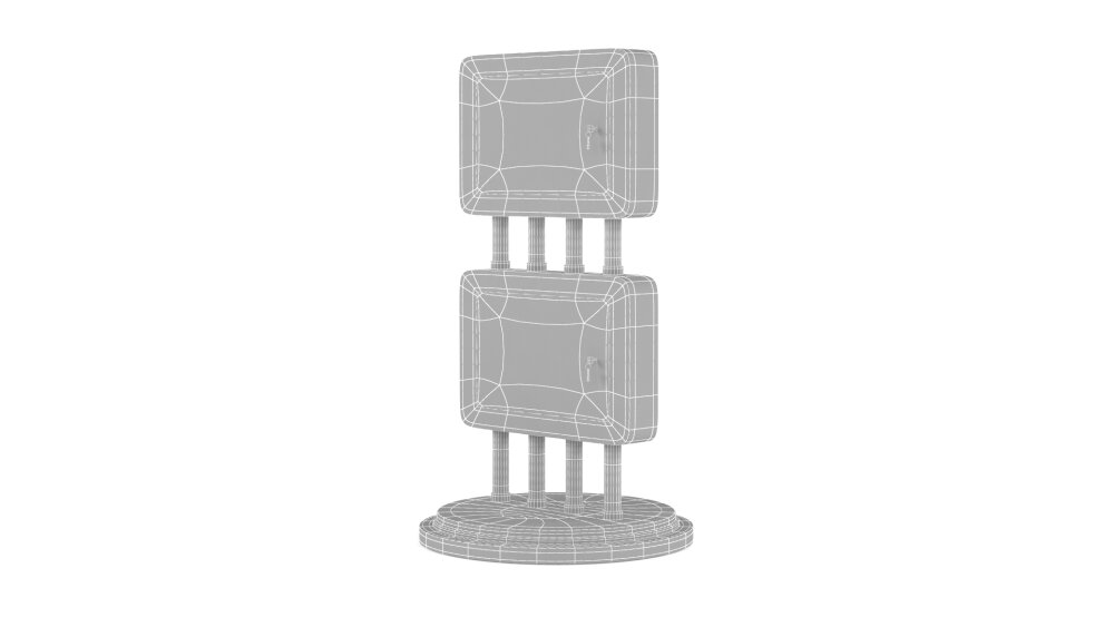 Dual Screen Digital Display Stand with Circular Base 3D model ...
