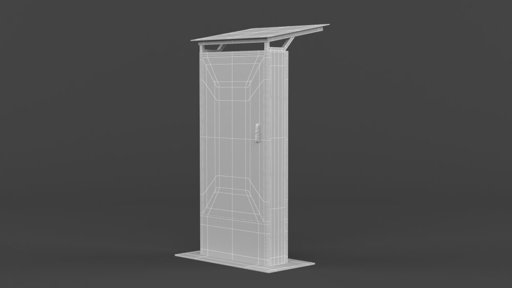 Outdoor Digital Billboard with Overhang Roof 3D model - Download Street ...