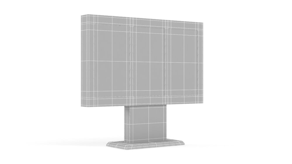 Digital Menu Board with Triple Display Screens 3D model - Download ...
