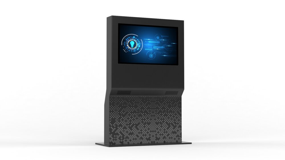 Interactive Digital Kiosk with Touchscreen Display and Patterned Base ...
