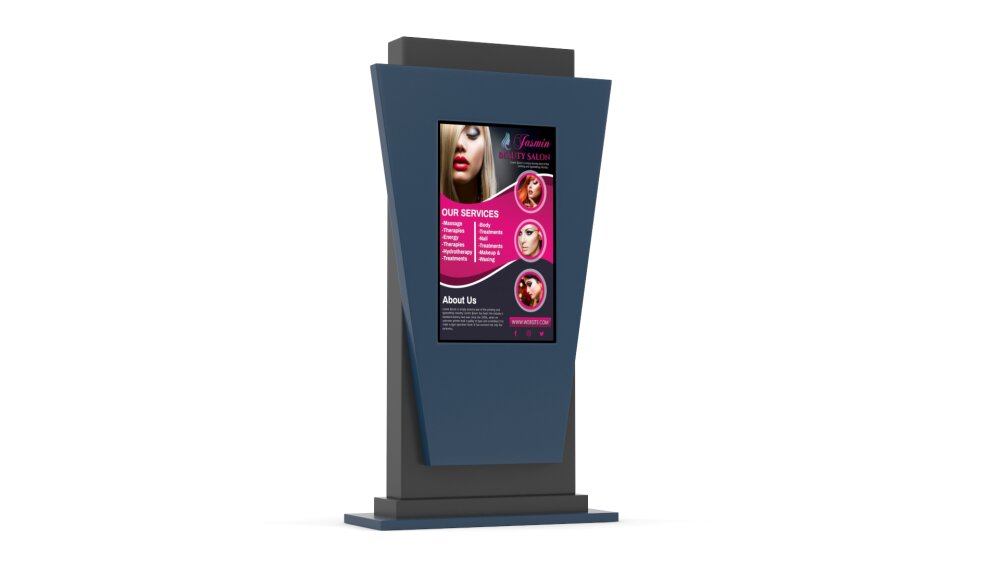Freestanding Digital Advertising Kiosk with Interactive Touchscreen 3D ...
