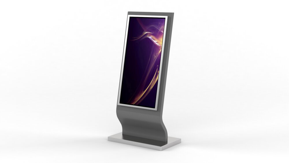 Digital Interactive Kiosk with Curved Base Design 3D model - Download ...