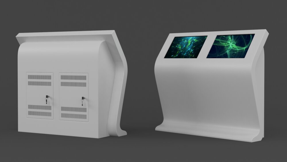 Kiosco Digital Interactivo Con Doble Pantalla Modelo 3D - Descargar ...
