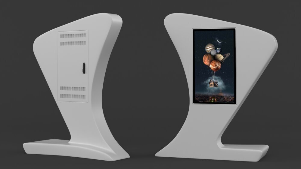 Curved Digital Signage Display with Integrated Screen 3D model ...