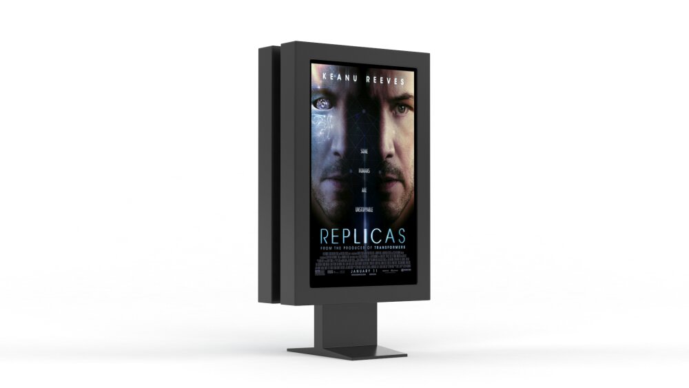 Digital Display Stand with Dual-Sided Poster Frame 3D model - Download ...