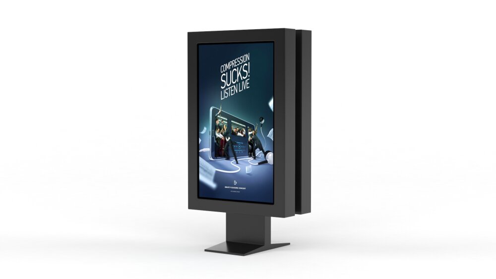 Digital Display Stand with Dual-Sided Poster Frame 3D model - Download ...
