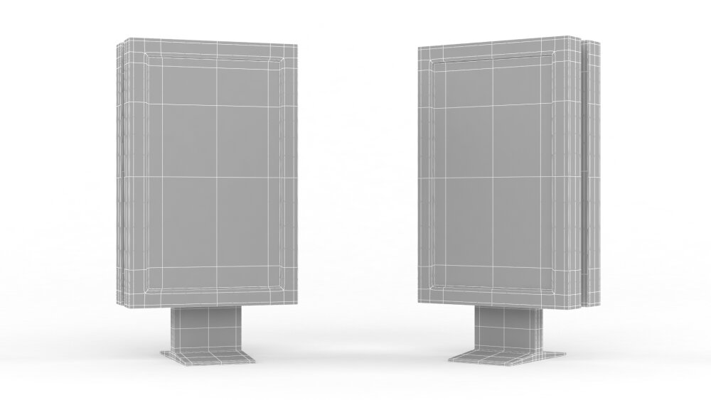 Digital Display Stand with Dual-Sided Poster Frame 3D model - Download ...