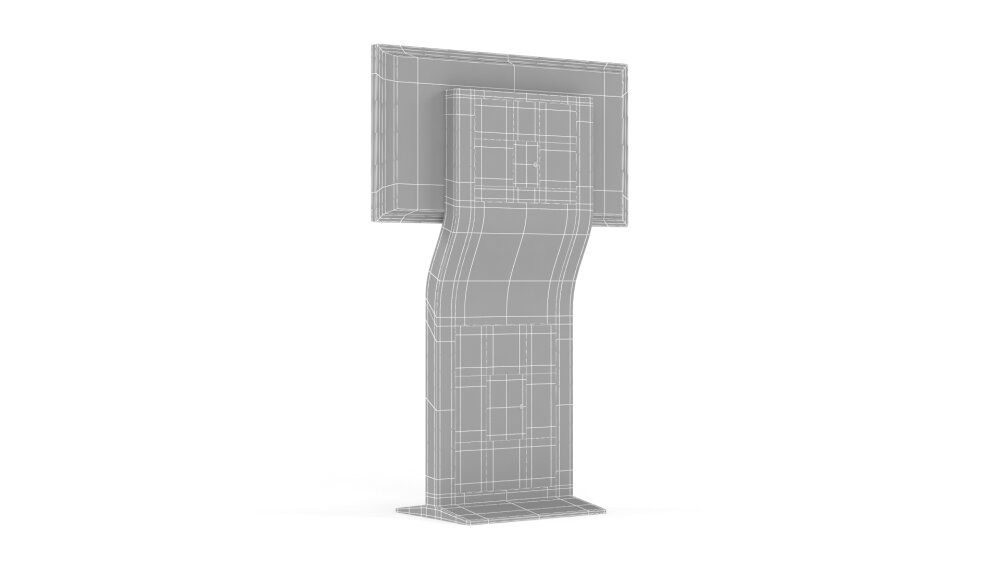 Dual-Screen Digital Signage Display with Curved Stand 3D model ...