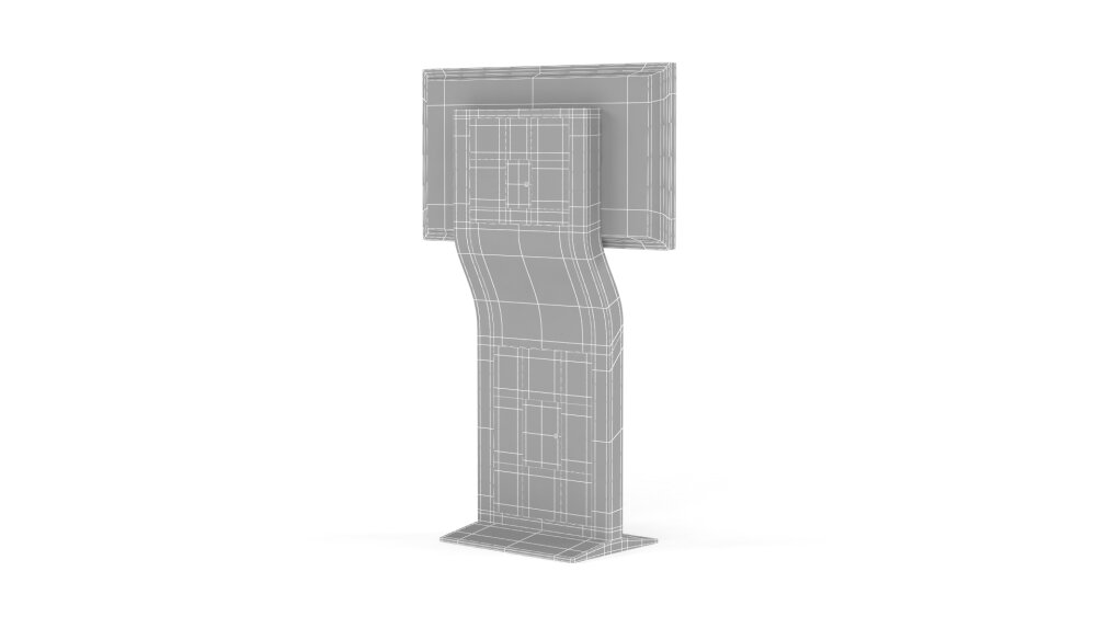 Dual-Screen Digital Signage Display with Curved Stand 3D model ...