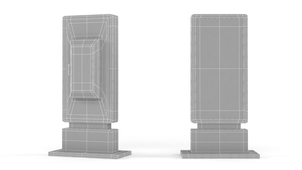 Digital Display Stand with Dual-Sided Advertising Screen 3D model ...