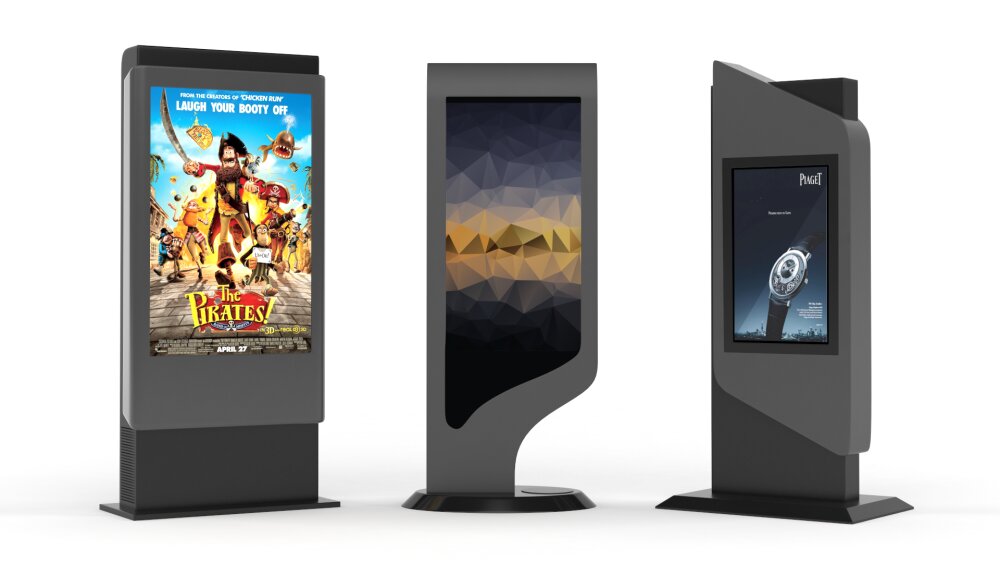 Digital Advertising Kiosks with Interactive Display Technology 3D model ...