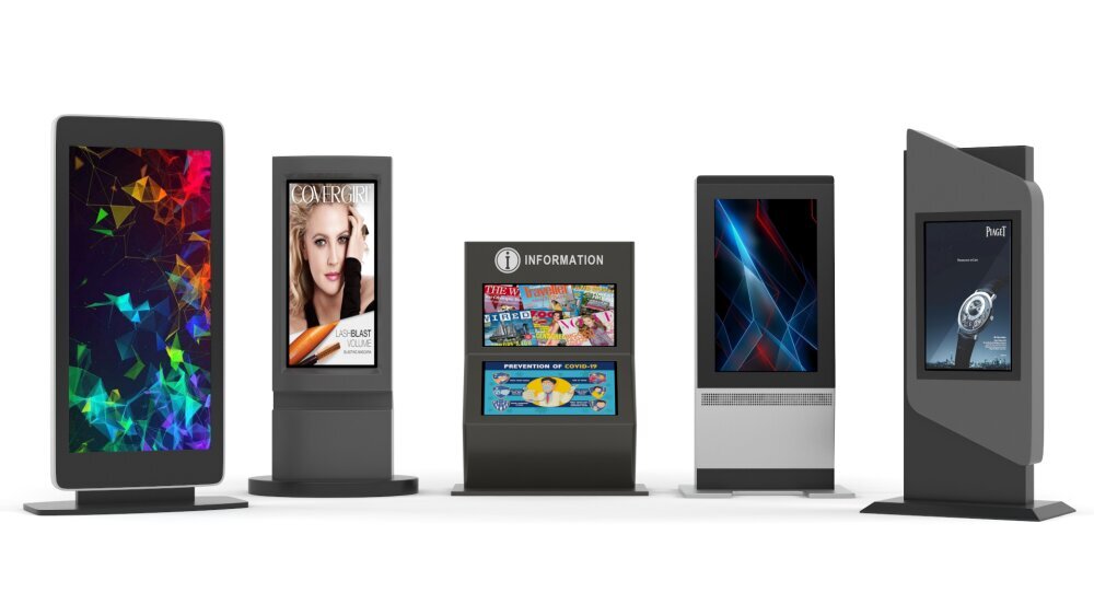 Digital Information and Advertising Kiosks with Interactive Displays 3D ...