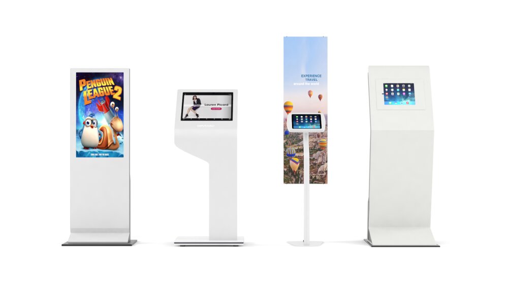 Interactive Display Kiosks with Touchscreen Panel 3D model - Download ...